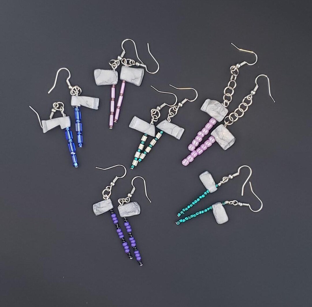 Axe Earrings - Clay & Beaded Axe Throwing Jewelry - Etsy