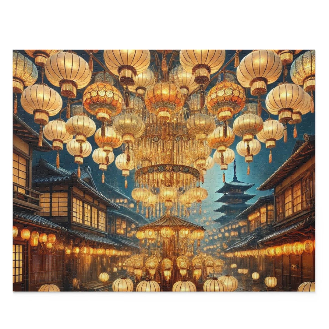 Enchanting Kyoto Nightscape: A Puzzle of Lanterns and Tradition Puzzle ...