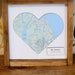 Custom Map Heart Sign, Large Wood Map Sign, Heart Map Print, Wood Map ...