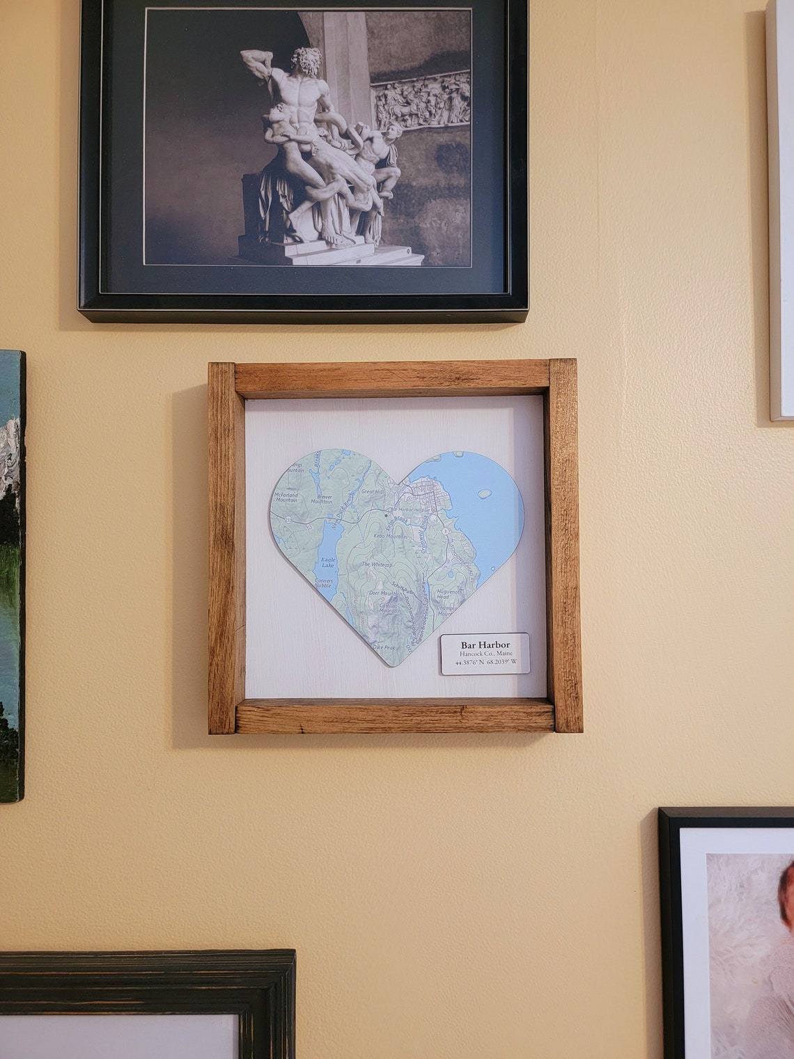 Custom Map Heart Sign, Large Wood Map Sign, Heart Map Print, Wood Map ...