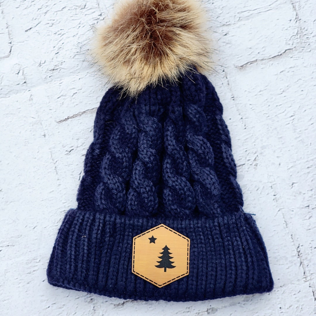 Maine Hat - Navy Maine Flag Pom Hat - Maine Flag Winter Hat - Original ...