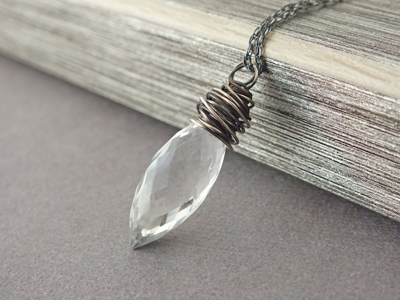 Items similar to Crystal Quartz Necklace, Quartz Necklace, Crystal ...