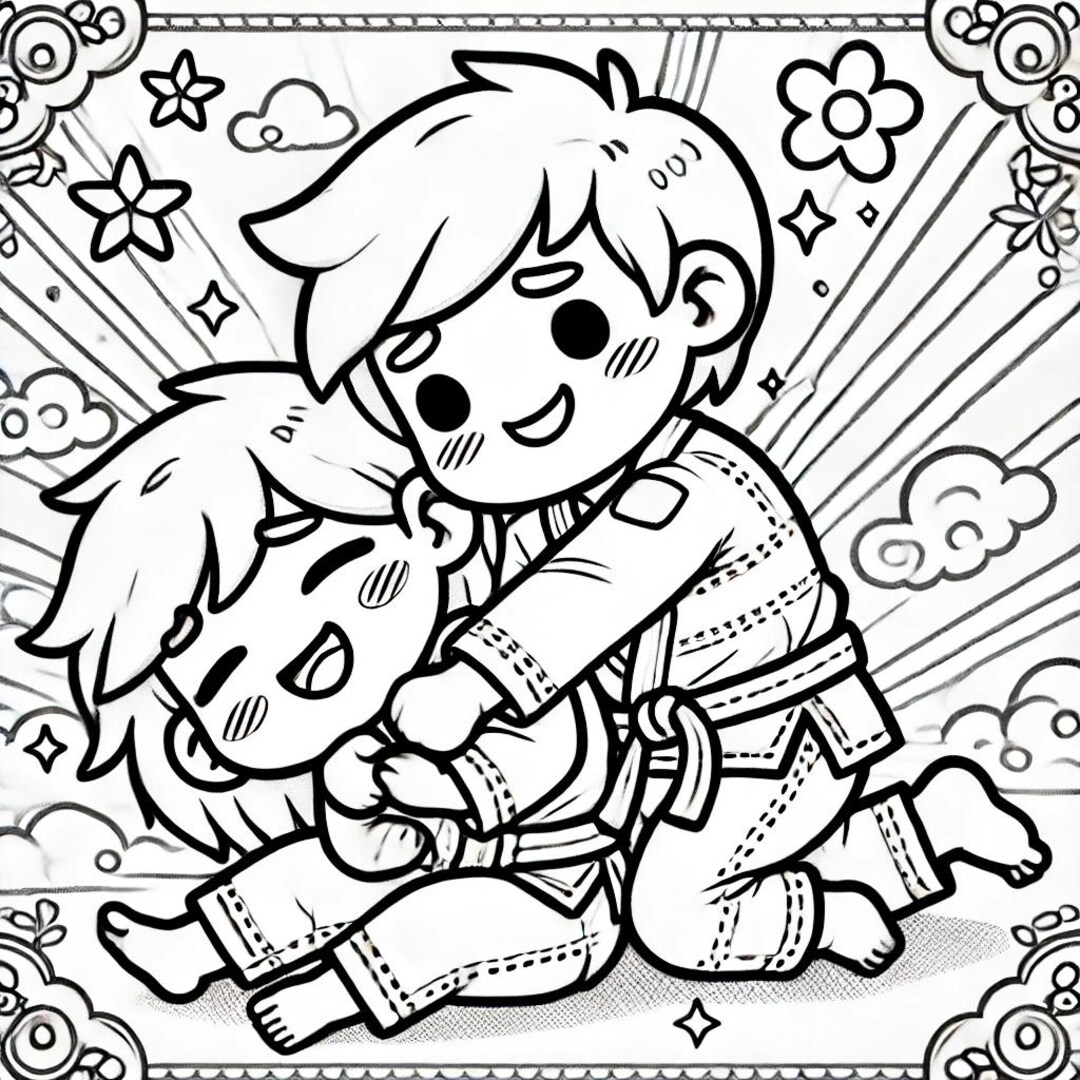 BJJ Jujitsu Coloring Book (digital Download) - Etsy