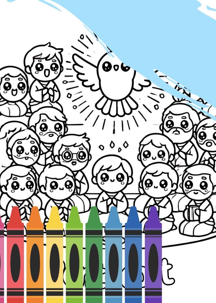 Pentecost Kids Coloring Pack (digital Download) - Etsy