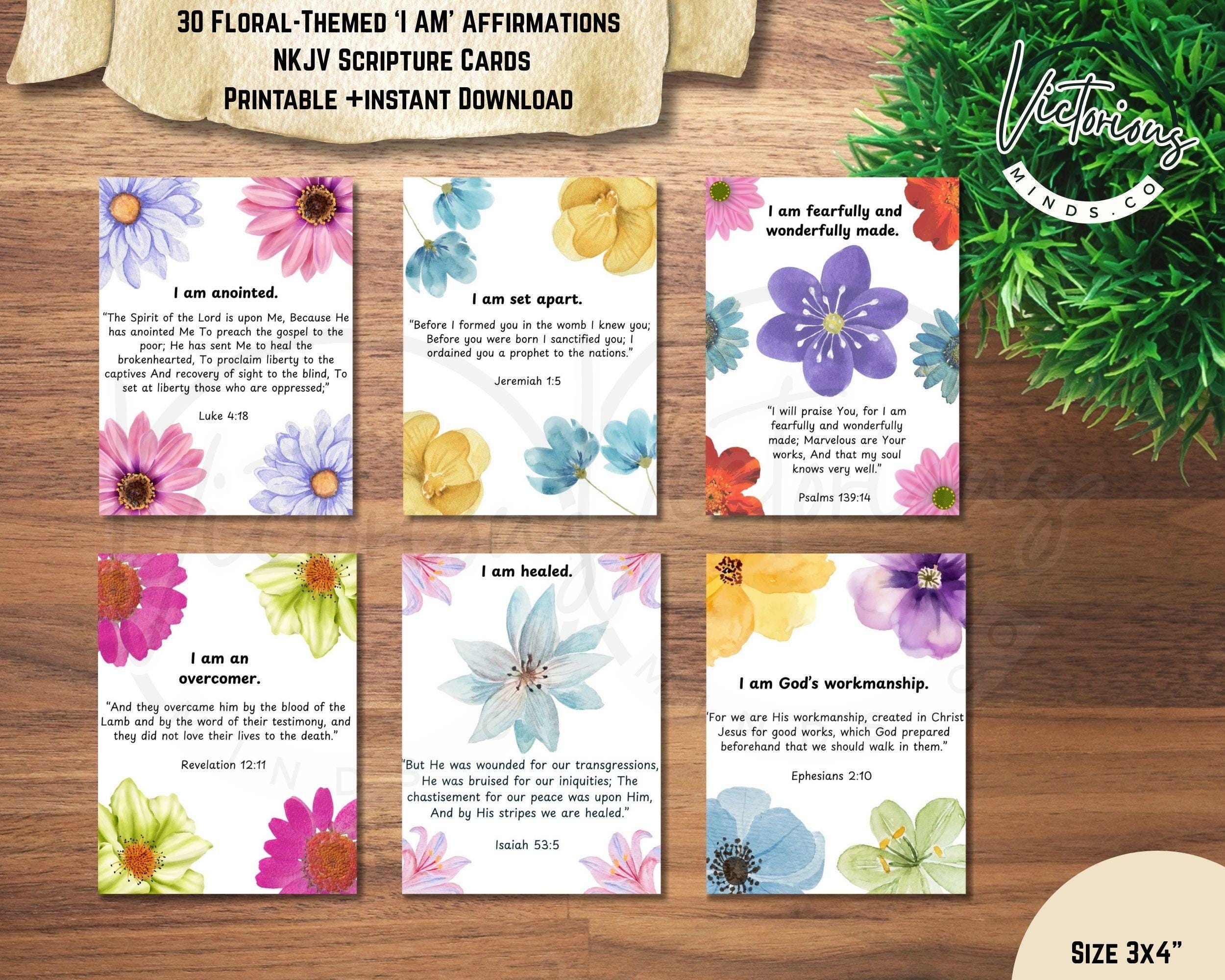 Printable Scripture Cards, Floral Scripture, Bible Verse Cards ...