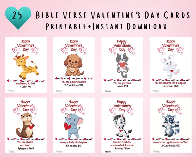 Bible Verse Valentine Cards | Christian Valentine's for Kids ...