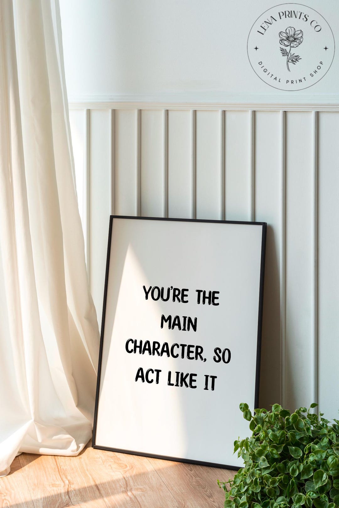 Main Character Energy Aesthetic Motivational Wall Art | Self-love ...