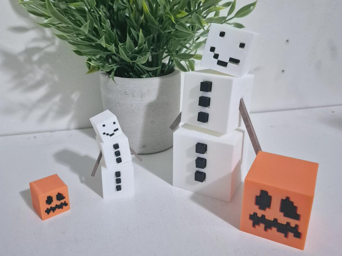Minecraft Snow Golem – Articulated 3D Printed Figure W/ Removable ...
