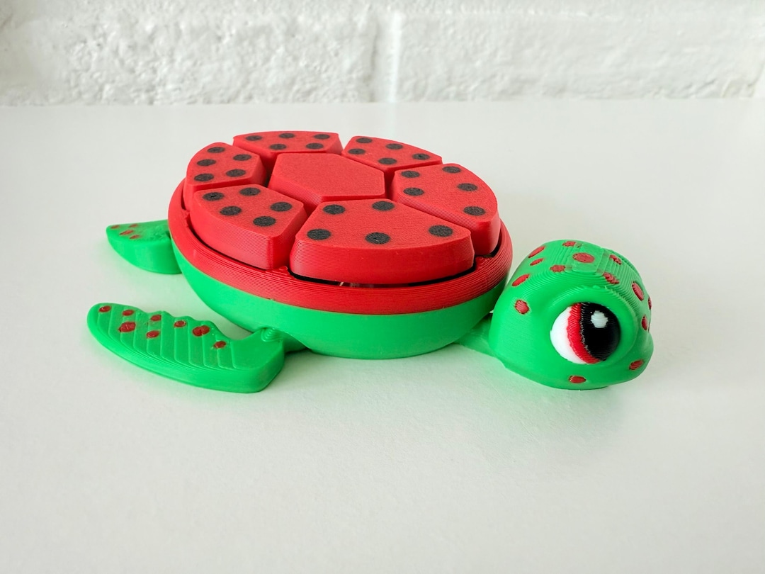 3D Printed Clicker Turtle – Articulated Fidget Toy With Clicking Shell ...