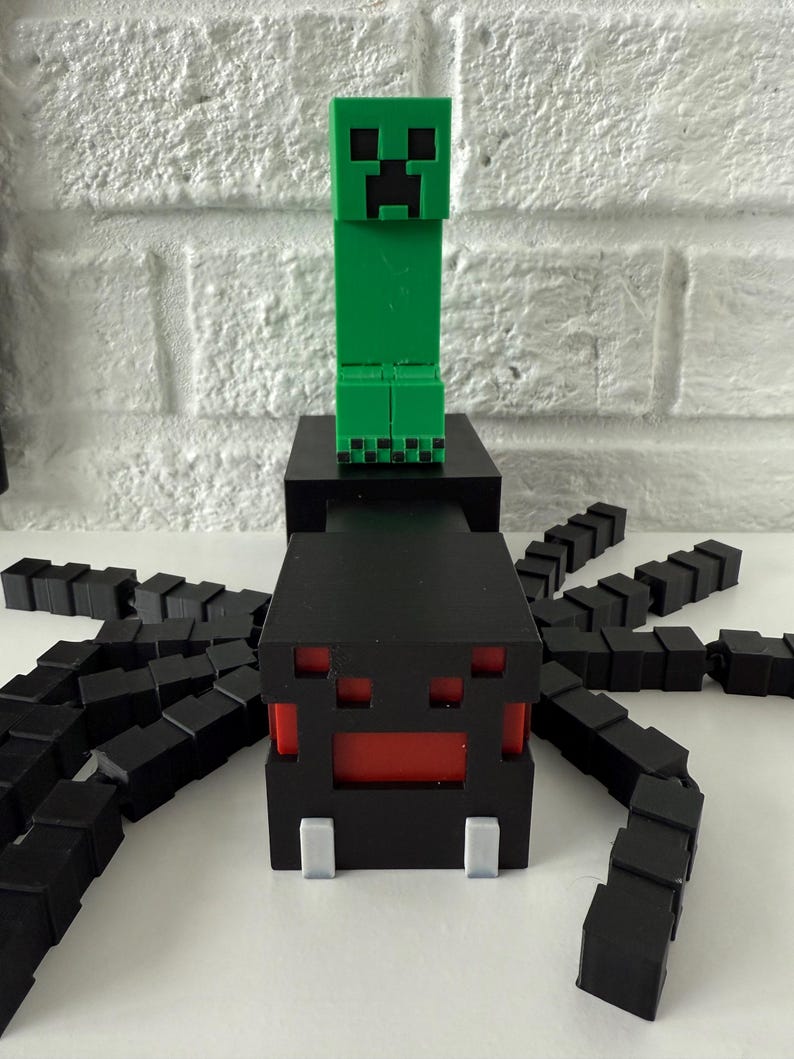 Large 3D Printed Minecraft Spider – Articulated Gamer Decor - Etsy