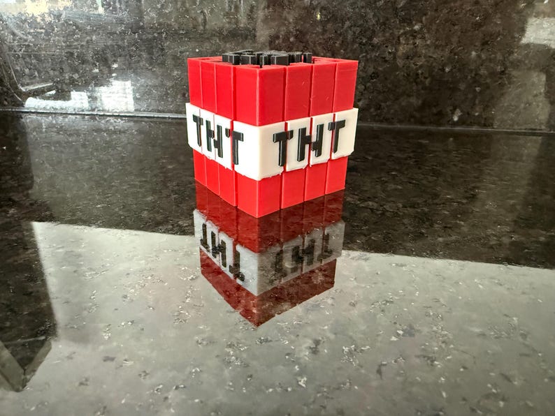 TNT Fidget Cube: 3D Printed Pixel Puzzle - Gamer Desk Decor - Etsy