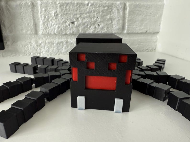 Large 3D Printed Minecraft Spider – Articulated Gamer Decor - Etsy