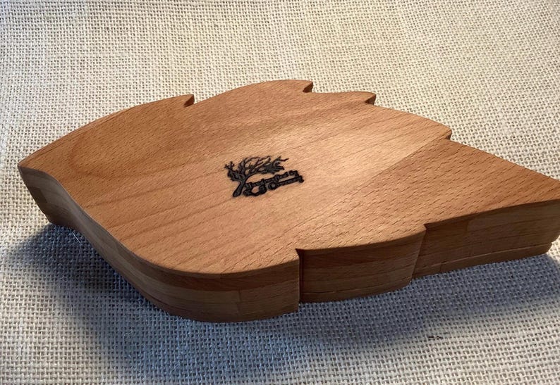 Handcrafted Leaf Shaped Jewelry/keepsake/ring Box. Made From Solid Hard ...