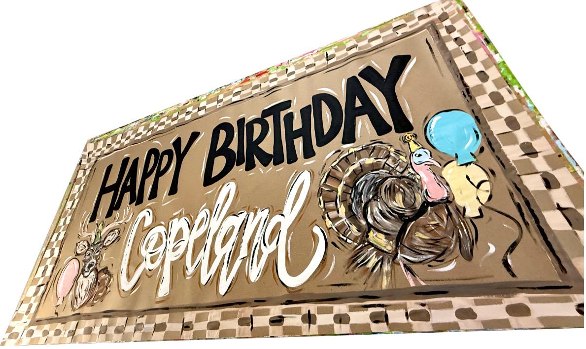 Birthday Banner - Custom Party Banner - Kraft Paper Banner - Hand ...