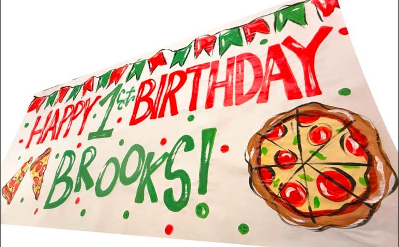 Birthday Banner - Custom Party Banner - Kraft Paper Banner - Hand ...