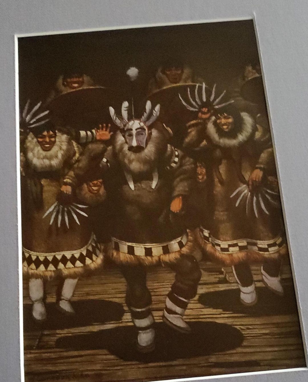 Native American Print eskimo Comedians Mimic Kutchin Dance 1944 Langdon ...