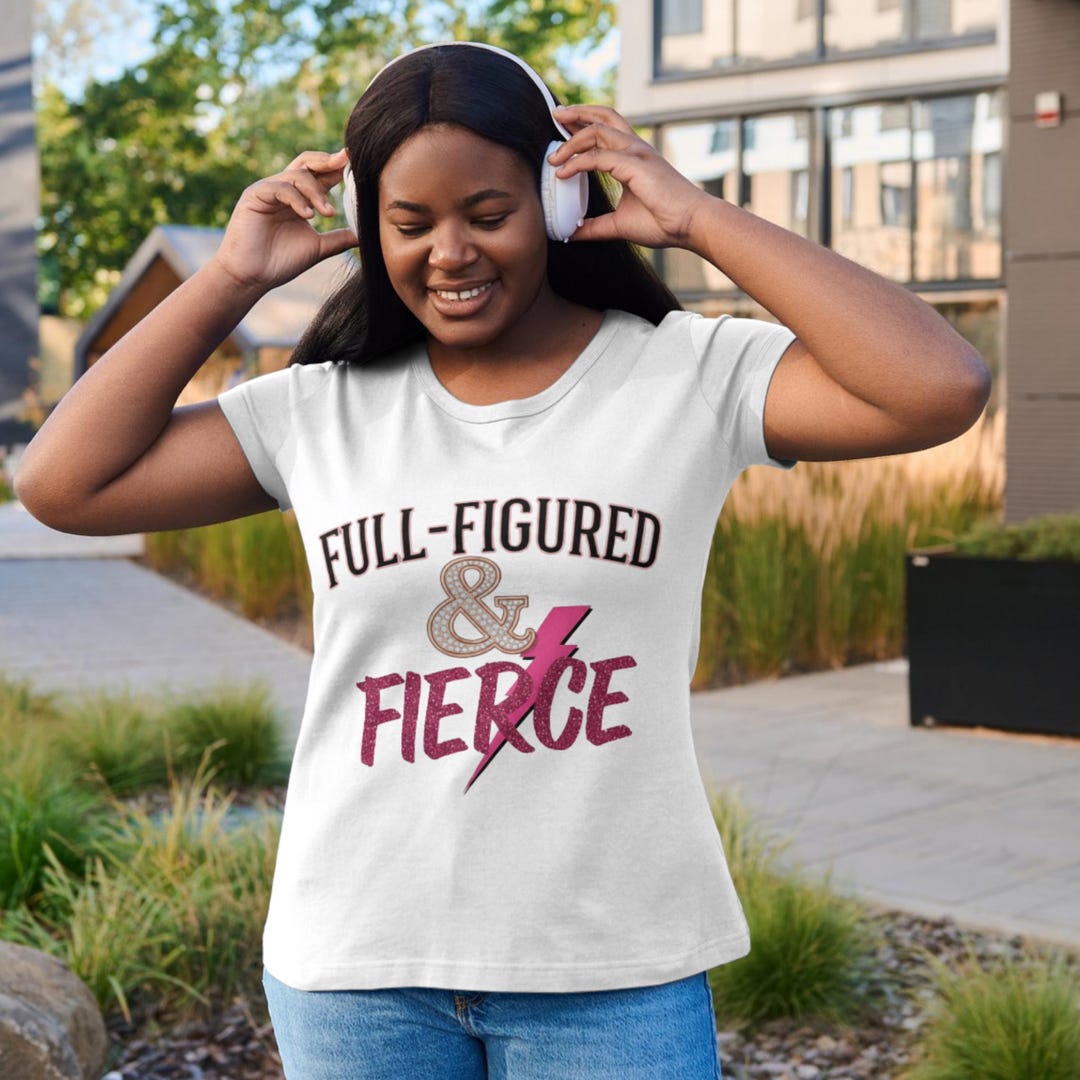 Full Figured & Fierce PNG Plus Size Confidence Quote Curvy Girl Design ...