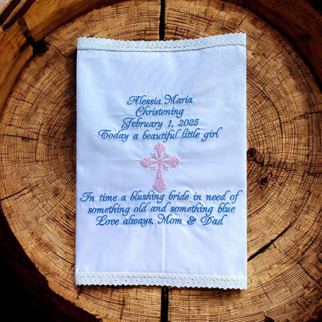 Custom Embroidered Baptism Handkerchief - Christening Gift - Etsy