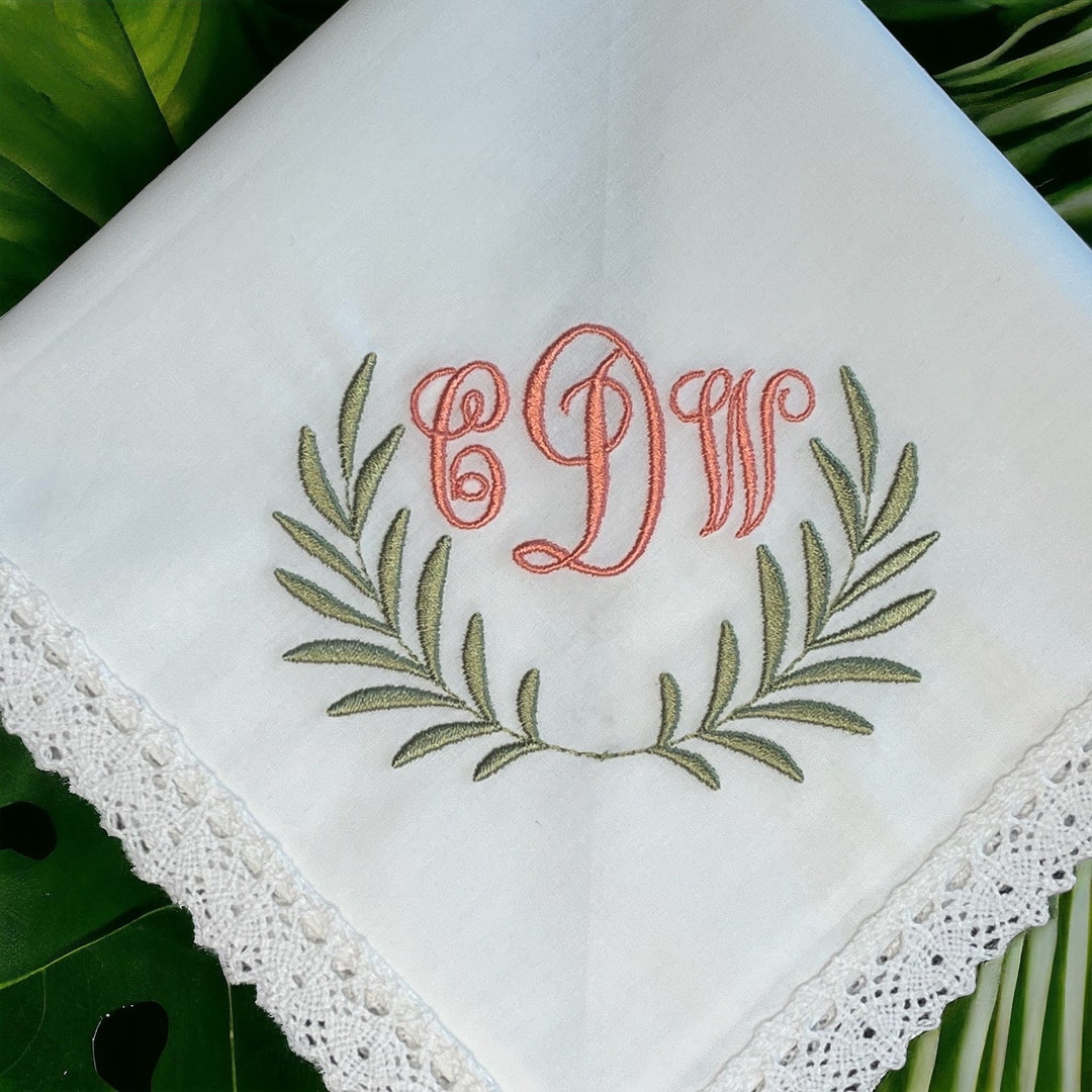 Olive Branch Custom Handkerchief Wedding Tradition Bridal Handkerchief ...