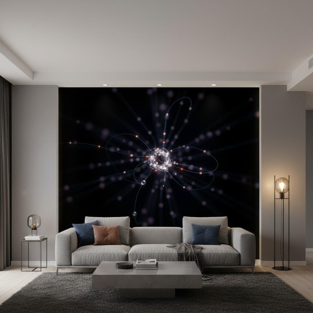 Atomic Core Wallpaper Mural – Modern Abstract Wall Decor - Etsy