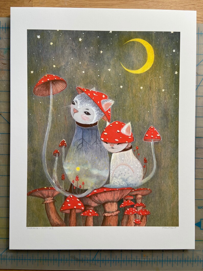 Fine Art Print shroom-kitties | Etsy
