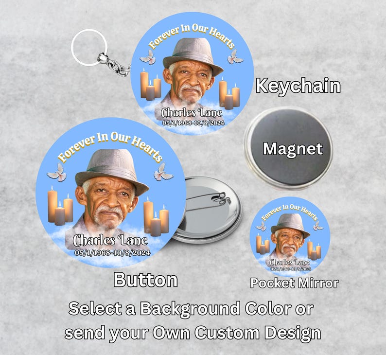 Custom Memorial Button: in Loving Memory Keepsake - Etsy