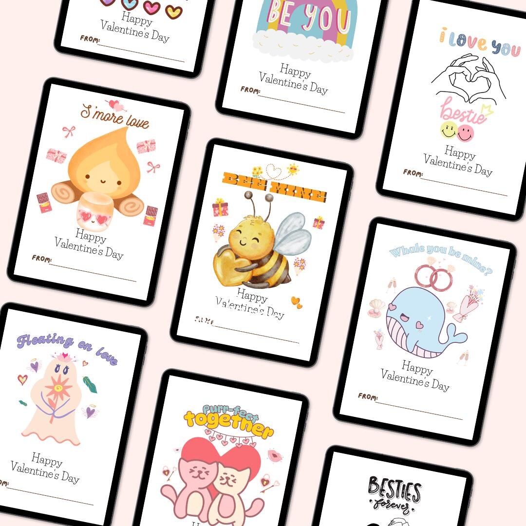 36 Printable Pun Valentines Day Cards, Classroom Valentines Day Cards ...