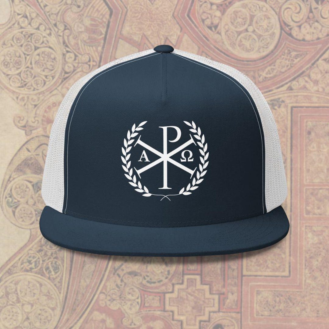 Chi Rho With Laurel Trucker Hat Christian Catholic Lutheran Orthodox ...