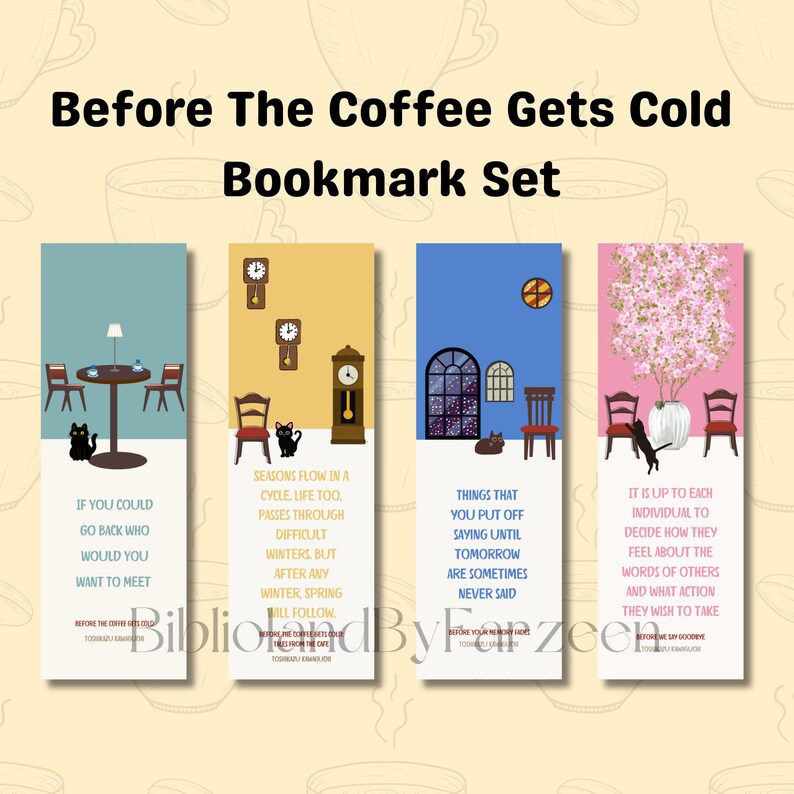 Before the Coffee Gets Cold Printable Bookmark Set for Book Lovers and ...