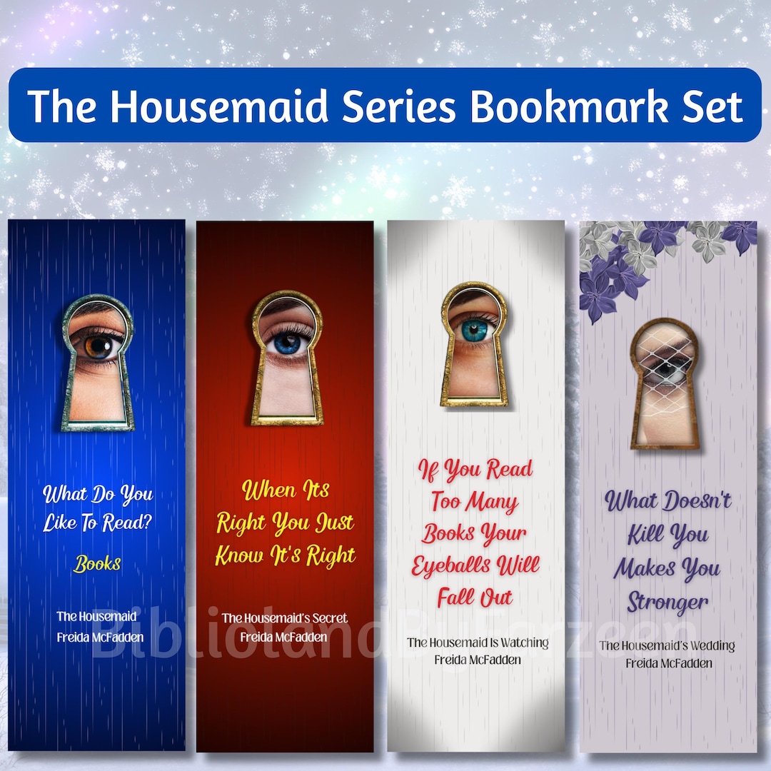 The Housemaid Series by Freida Mcfadden Bookmark Set - Printable ...
