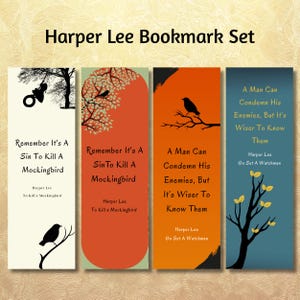 Harper Lee Printable Bookmark Set for Book Lovers - to Kill a ...