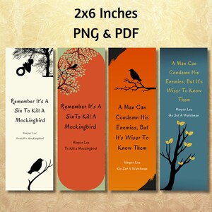 Harper Lee Printable Bookmark Set for Book Lovers - to Kill a ...