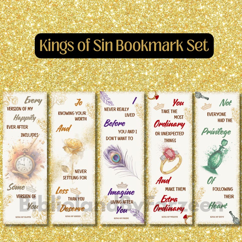 Kings of Sin Series by Ana Huang Bookmark Set - Printable Bookmarks for ...