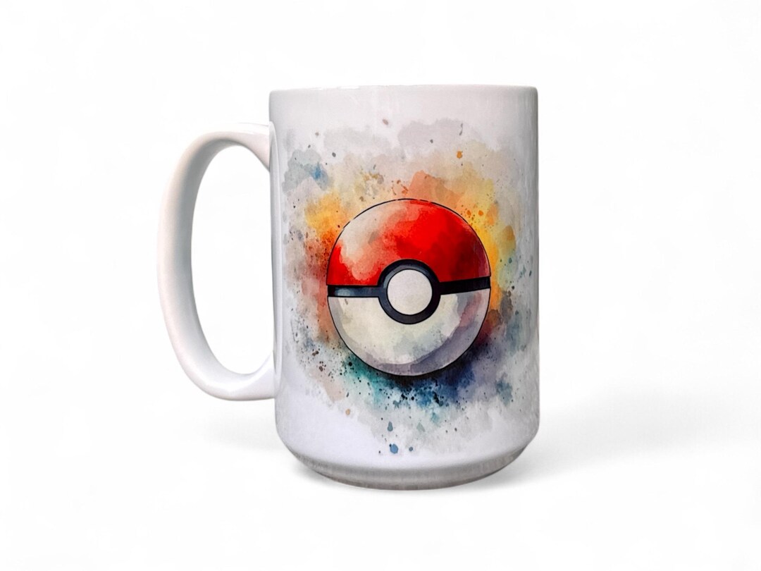 Pokémon Inspired Coffee Mug – 15 Oz Ceramic – Minimalist Watercolor ...
