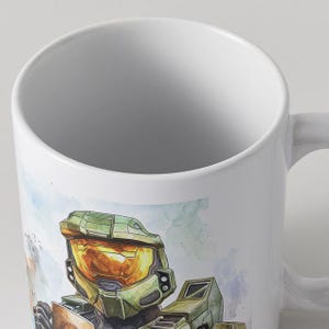 Halo Inspired Coffee Mug – Watercolor Style Master Chief Inspired ...