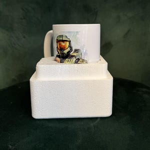 Halo Inspired Coffee Mug – Watercolor Style Master Chief Inspired ...