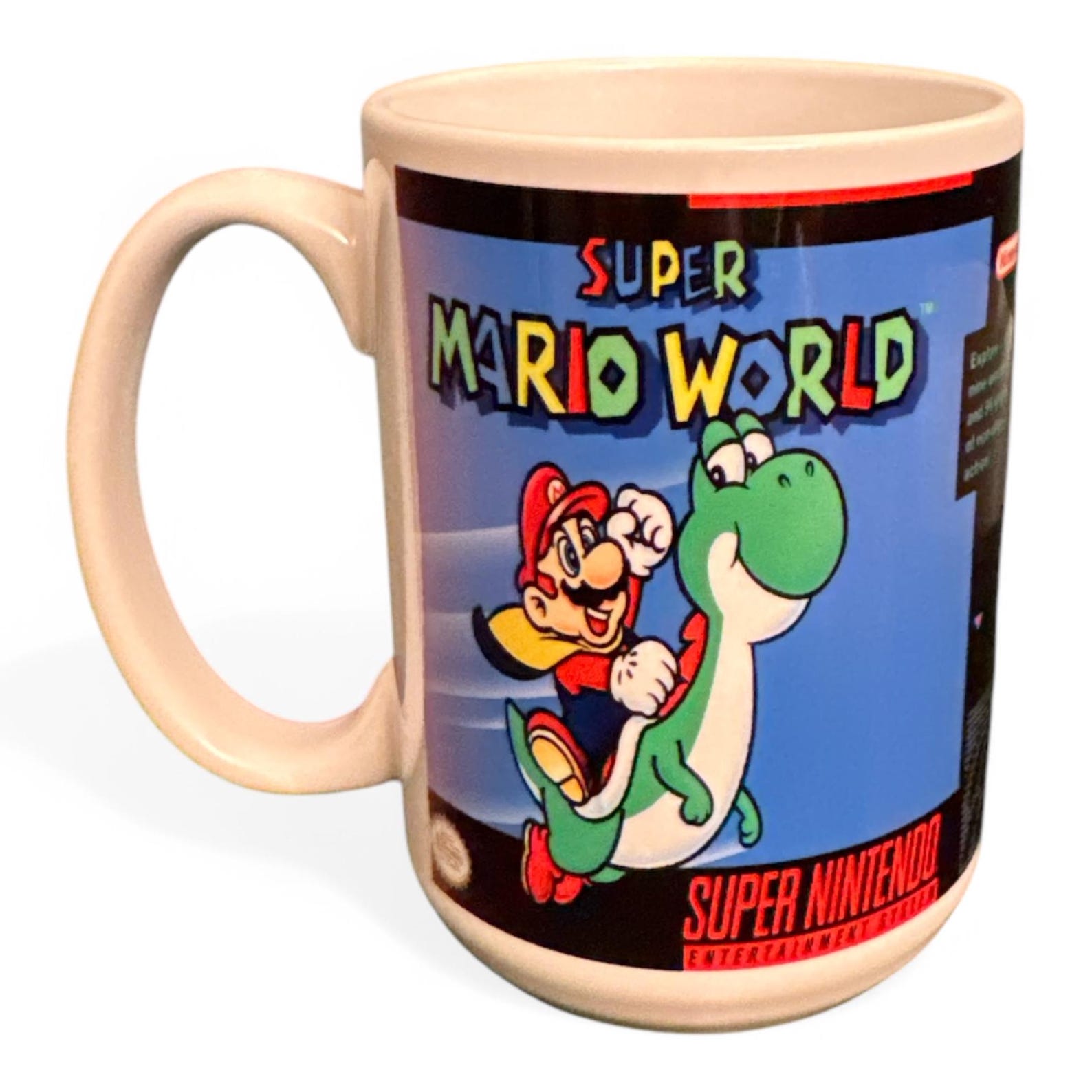 Super Mario World Box Art Mug – 15 Oz Ceramic – Super Nintendo SNES ...