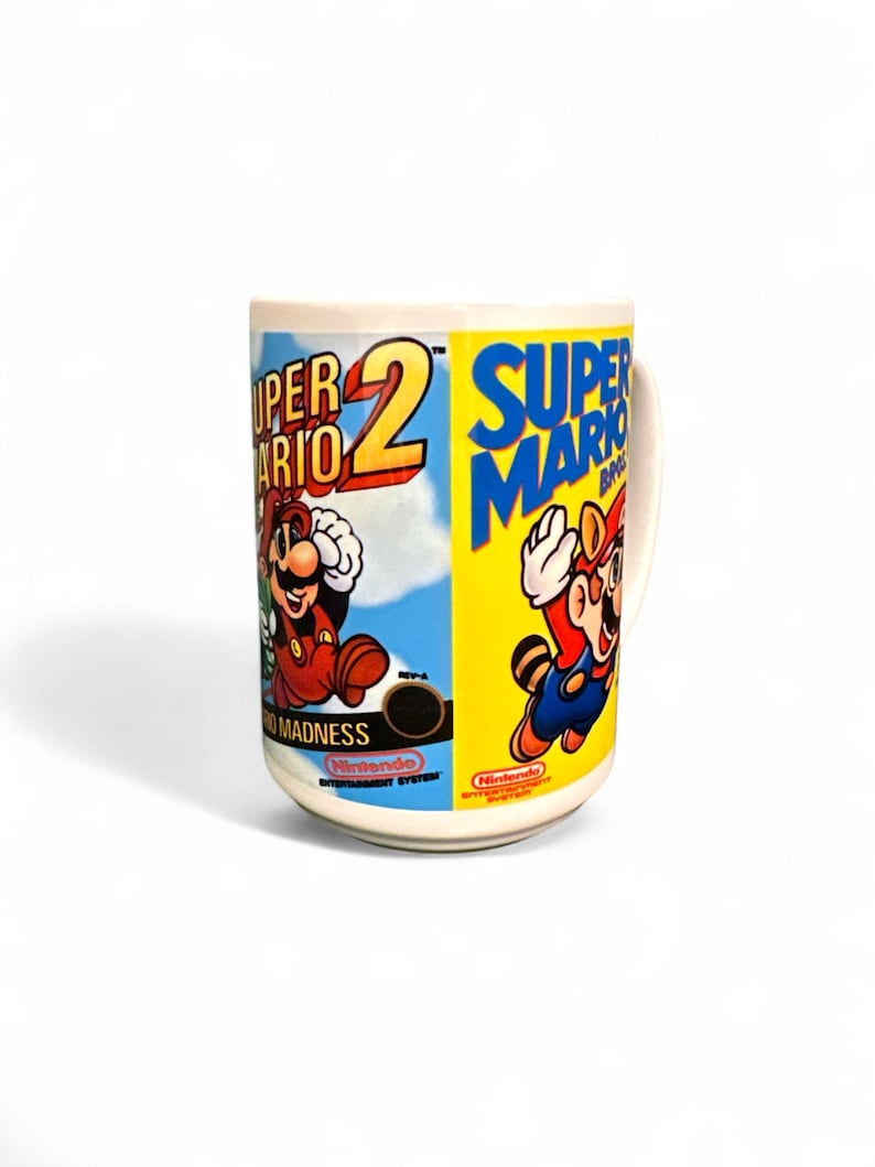 Super Mario Bros NES Trilogy Box Art Mug – Retro Nintendo Coffee Cup ...