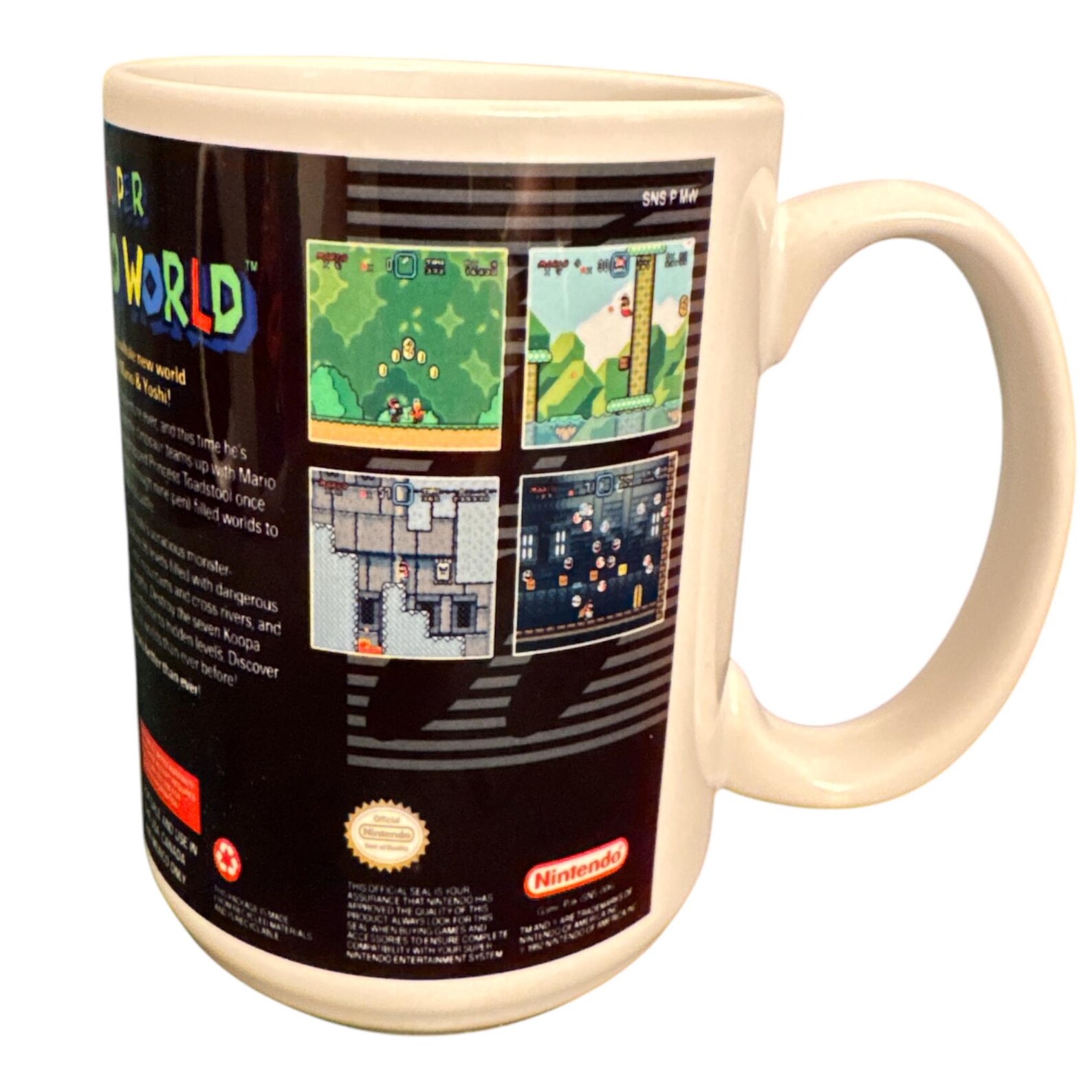 Super Mario World Box Art Mug – 15 Oz Ceramic – Super Nintendo SNES ...