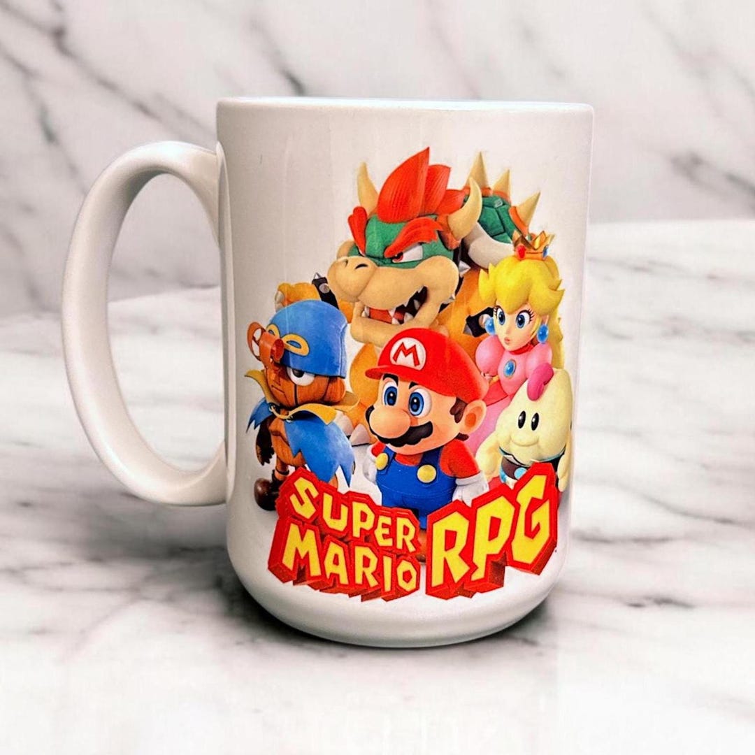 Super Mario RPG Box Art Mug – 15 Oz Ceramic – Super Nintendo SNES Cover ...