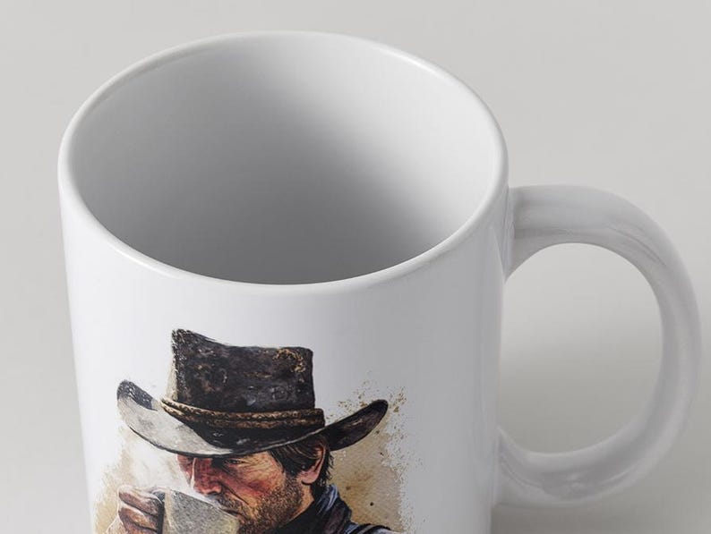Red Dead Inspired Cowboy Mug 15 Oz – Watercolor Western Coffee Cup ...