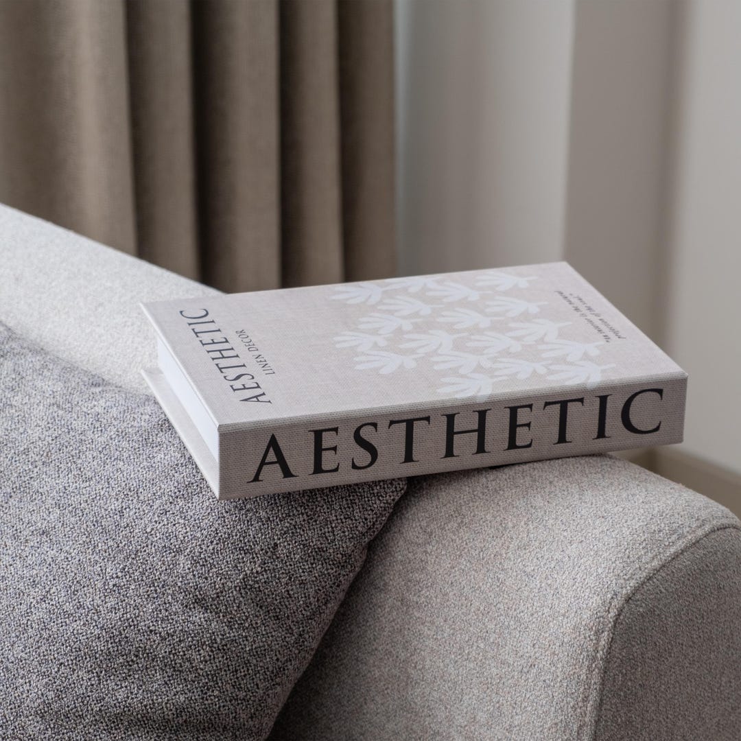 Soft Neutral Aesthetic Decorative Faux Book Box With Hidden Storage for ...