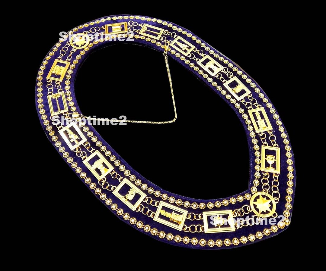 OES Order of Eastern Star Masonic Chain Quality Collars Purple Velvet ...