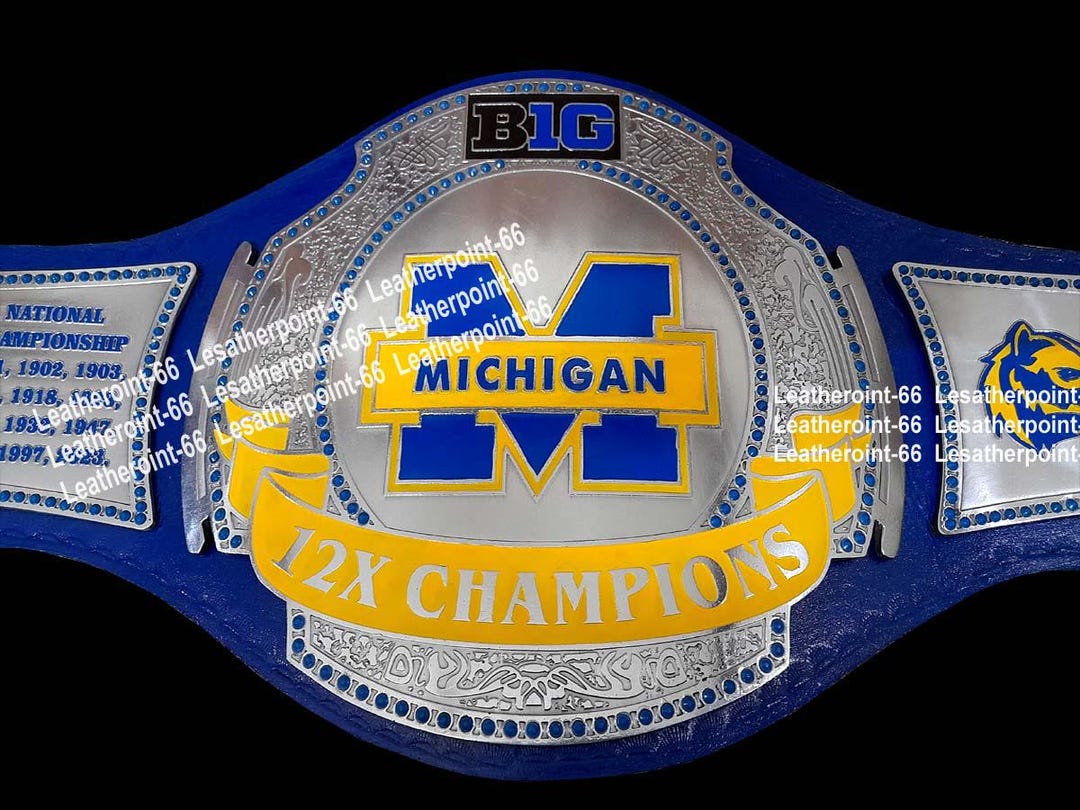Michigan 12 X Wolverines Football Championship Title Belt Adult Size ...