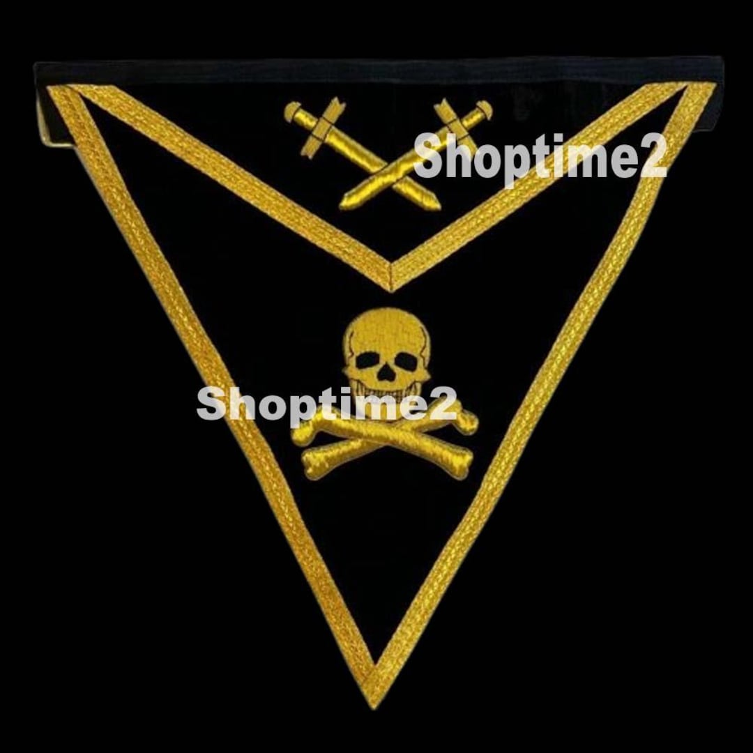 Masonic Knights Templar Past Commander Apron Hand Embroidered Gold and ...