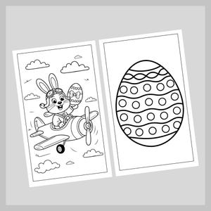 Printable Easter Coloring Pages | 10 Cute Bunny & Egg Designs | Instant ...