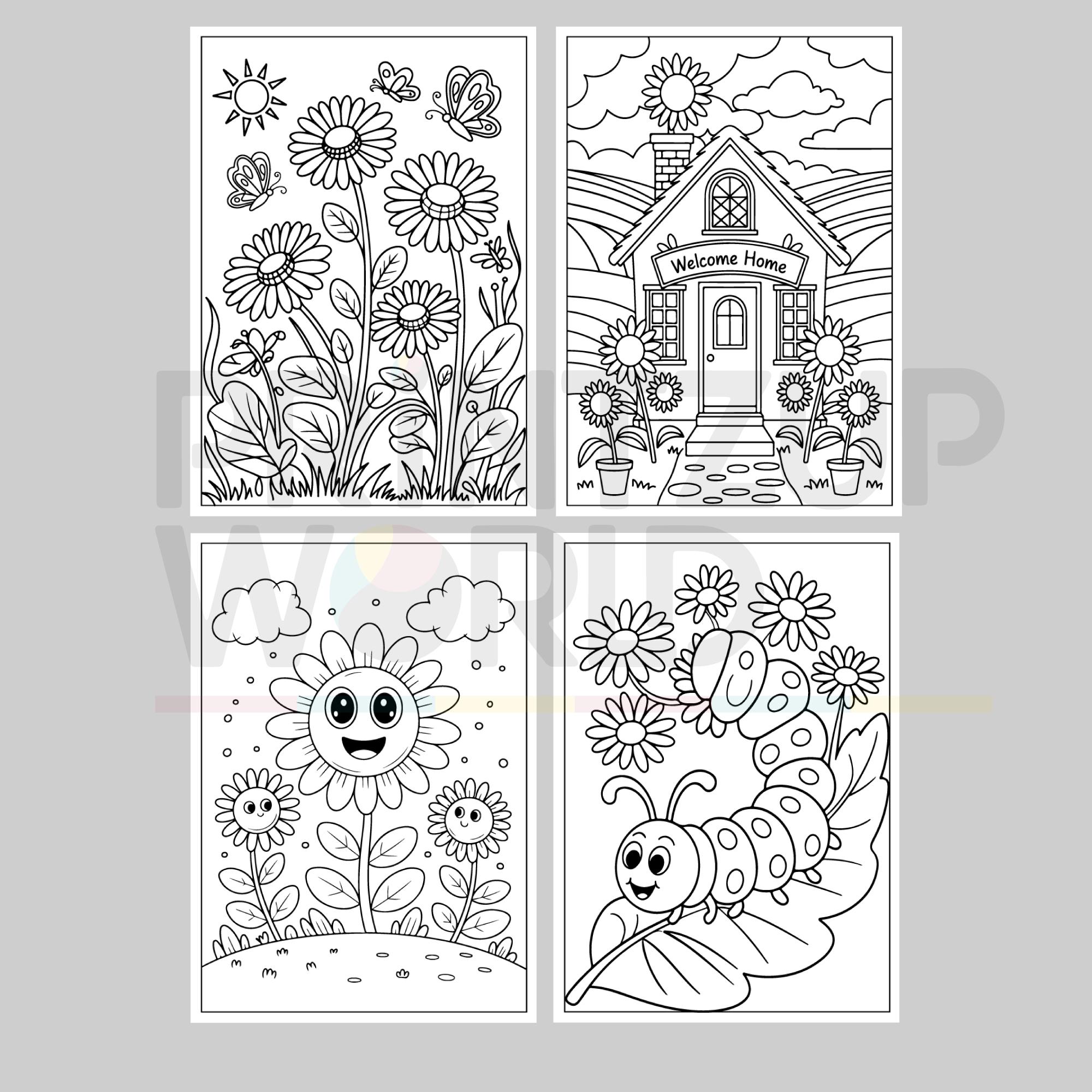 15 Spring Coloring Pages for Kids: Printable Activity Sheets (PDF + JPG ...