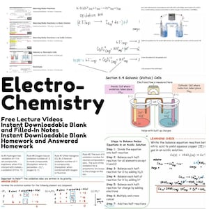 Electrochemistry, Oxidation, Acid Base Redox Notes and Homework W FREE ...