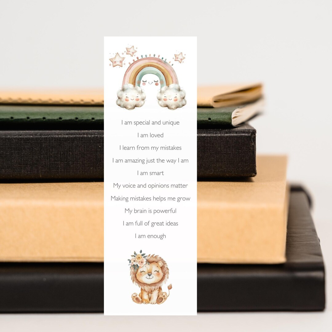 Printable Affirmation Bookmark I Positive Bookmark for Kids I Self ...