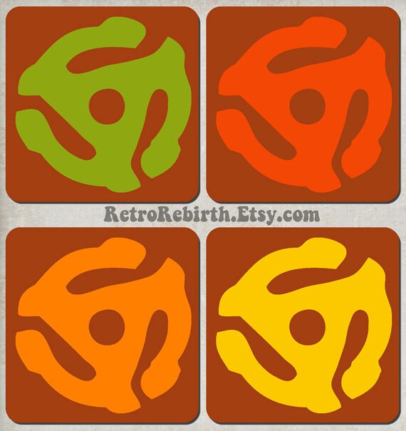 45 Vinyl Record Symbol Retro Drink Coaster Set Vinyl Record | Etsy